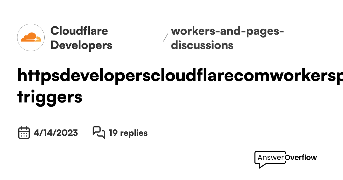 https://developers.cloudflare.com/workers/platform/triggers/cron-triggers/ - Cloudflare Developers