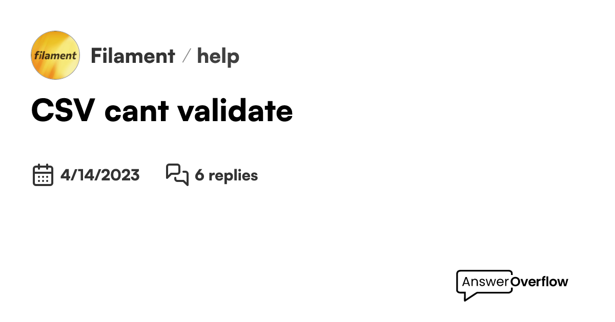 CSV can't validate - Filament