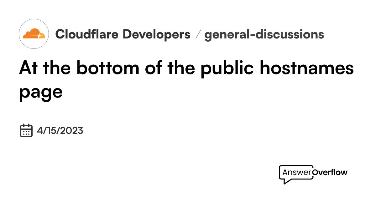 At the bottom of the public hostnames page - Cloudflare Developers