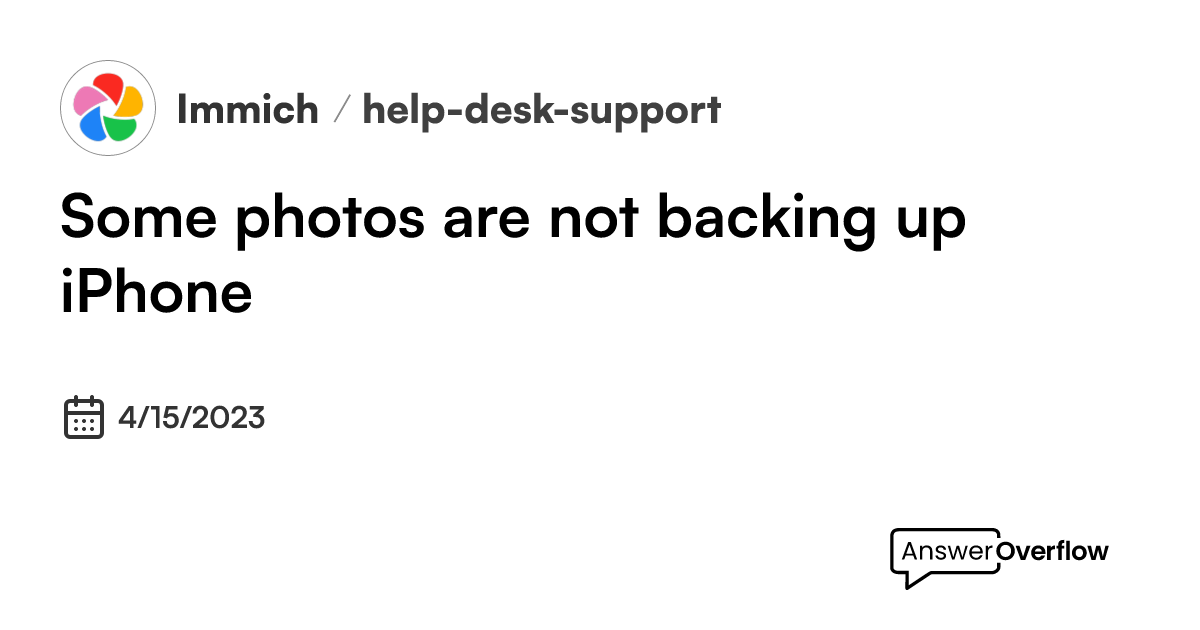 Some photos are not backing up (iPhone) - Immich