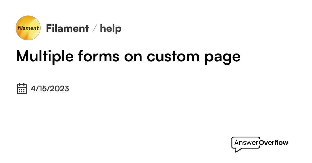 Multiple forms on custom page - Filament
