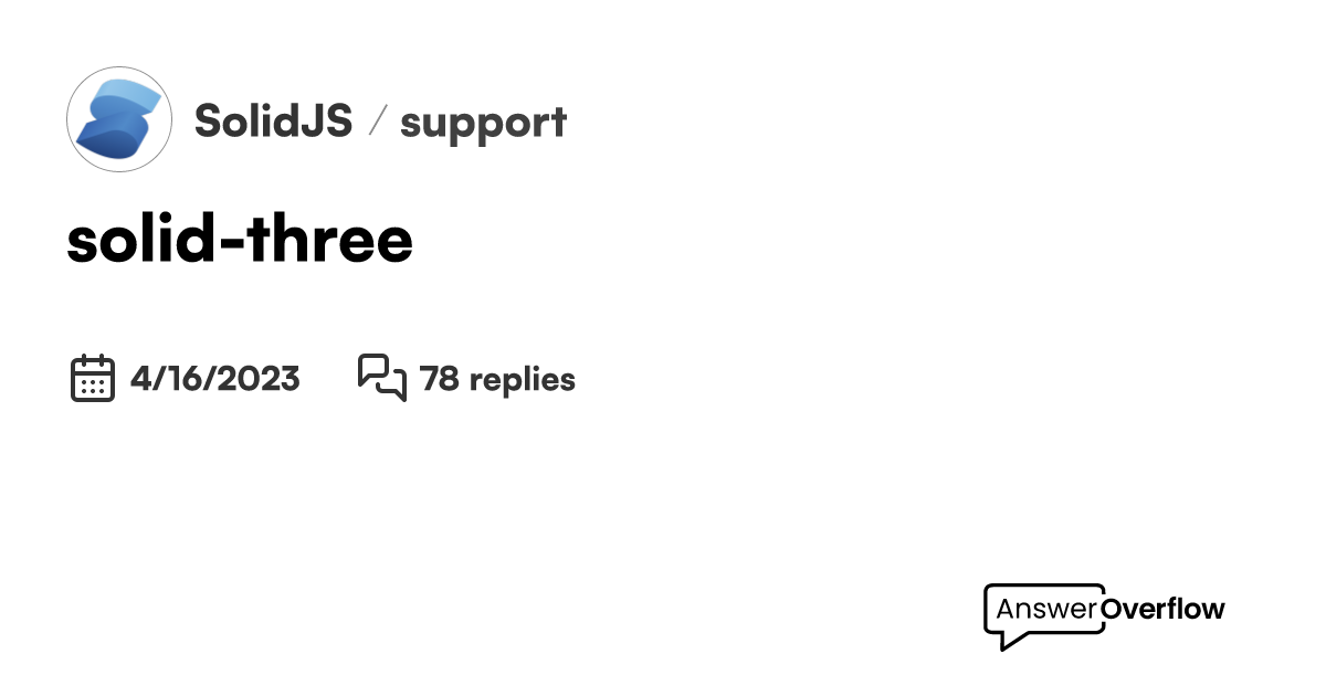 solid-three - SolidJS