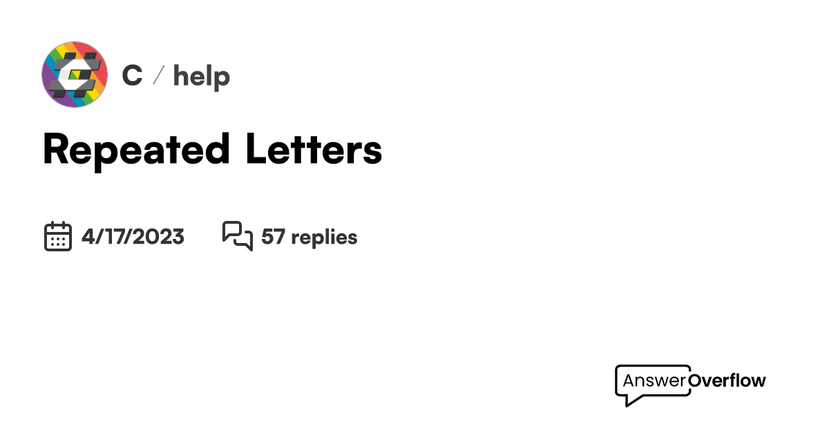 Repeated Letters - C#