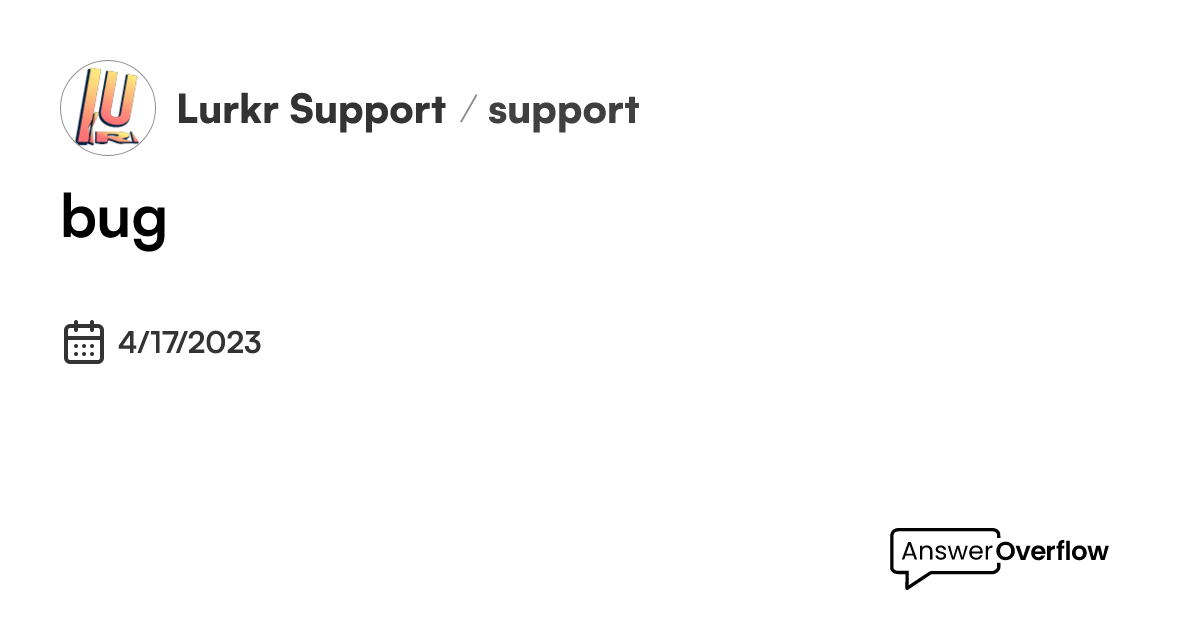bug - Lurkr Support