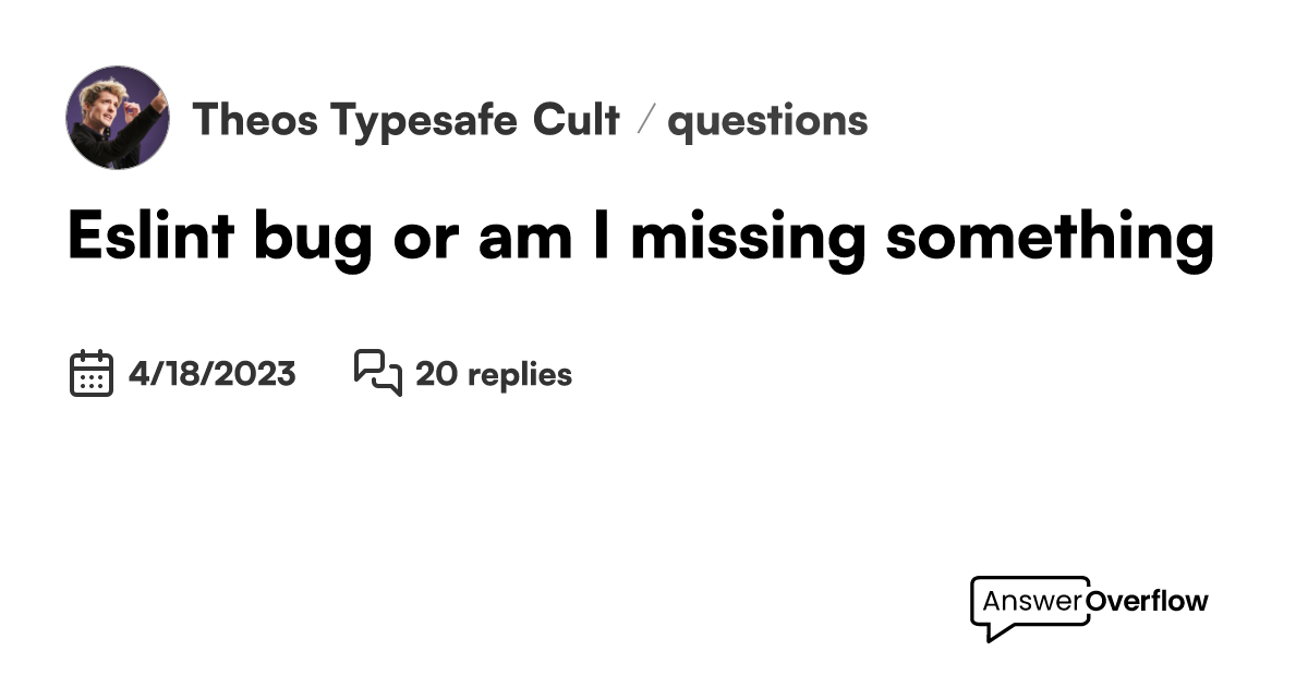 Eslint bug or am I missing something ? - Theo's Typesafe Cult