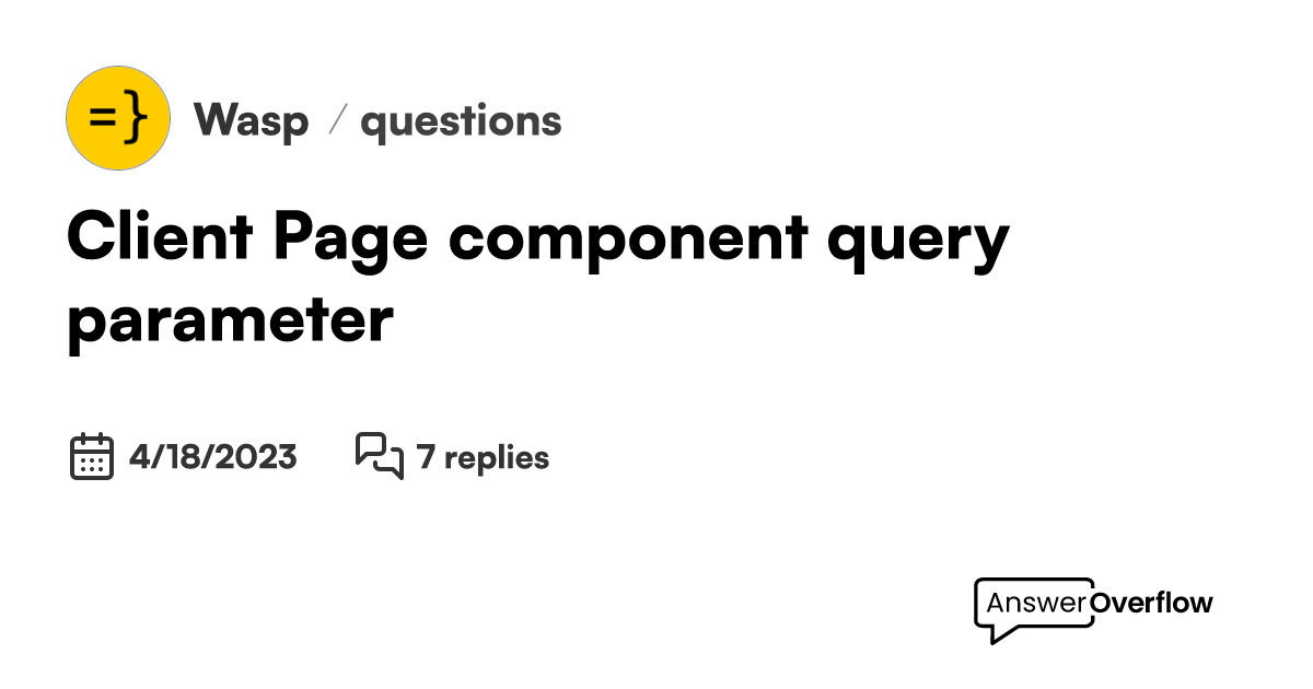 Client Page component query parameter - Wasp