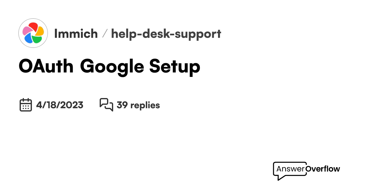 OAuth Google Setup - Immich