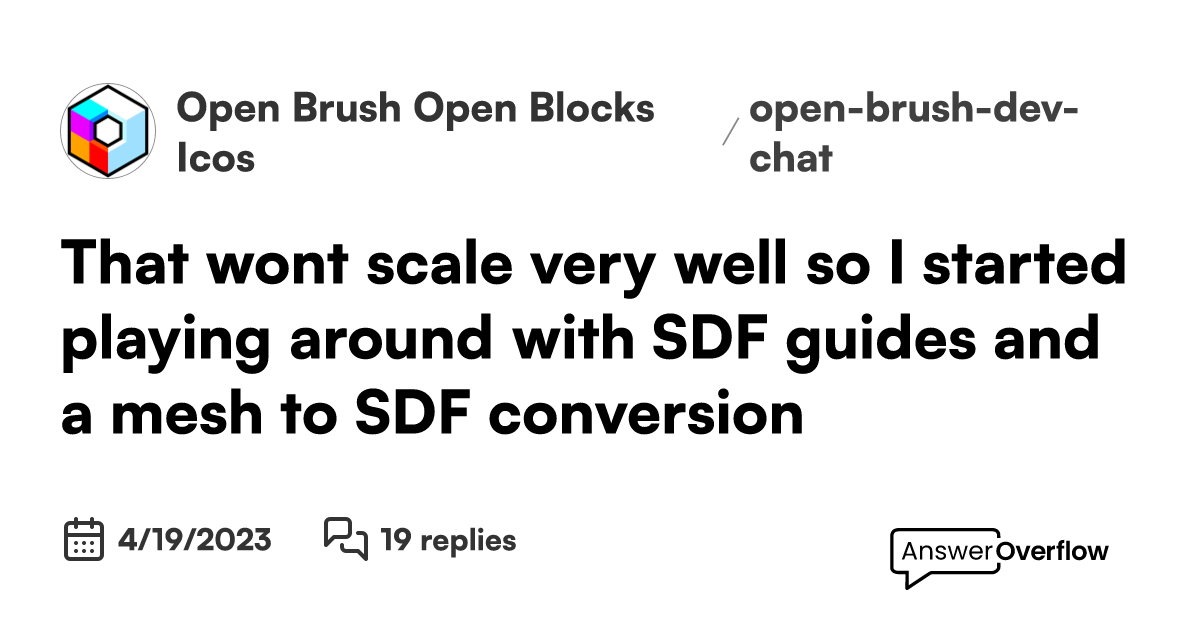 That won't scale very well so I started playing around with SDF guides and a mesh to SDF ...