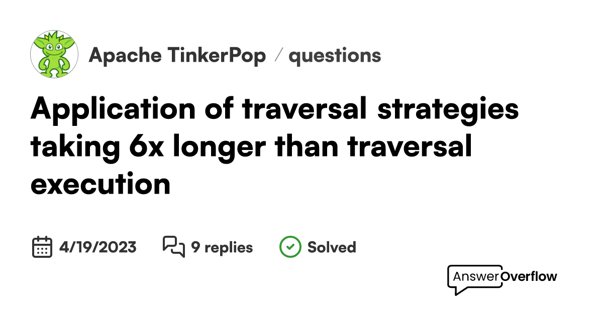 Application of traversal strategies taking >6x longer than traversal execution - Apache TinkerPop