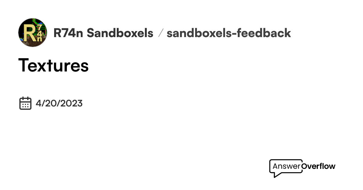Textures? - 🚨 R74n / Sandboxels