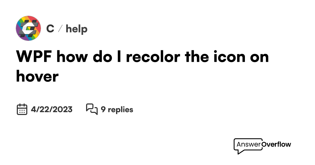 WPF how do I recolor the icon on hover? - C#
