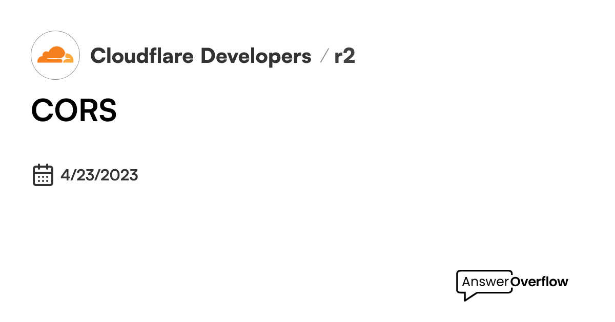 CORS - Cloudflare Developers