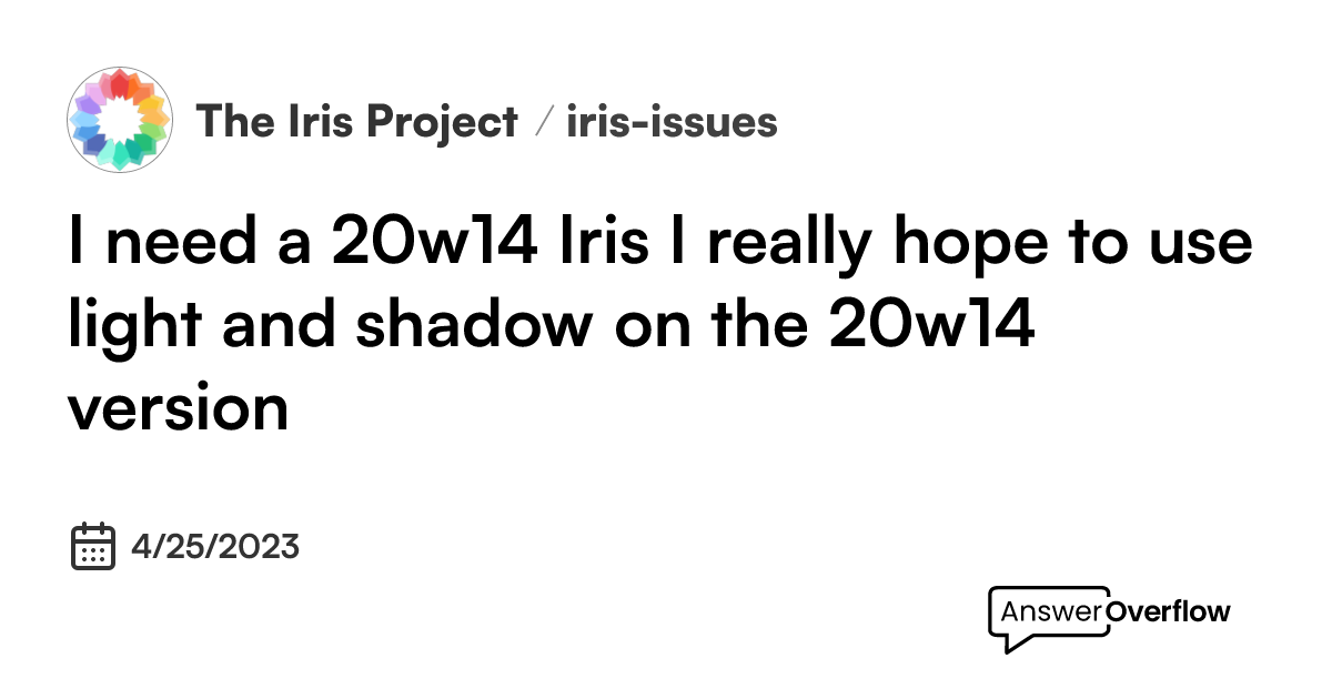 I need a '20w14~' Iris! I really hope to use light and shadow on the ...