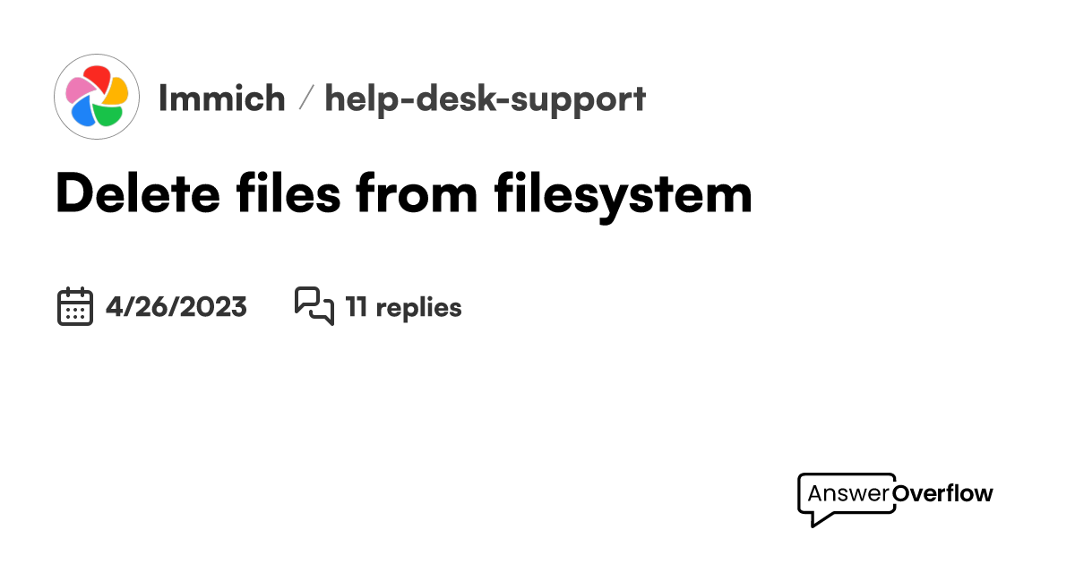 Delete files from filesystem - Immich