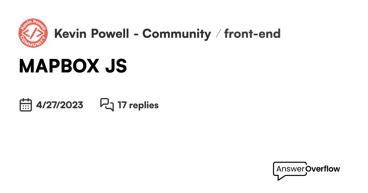 MAPBOX JS - Kevin Powell - Community