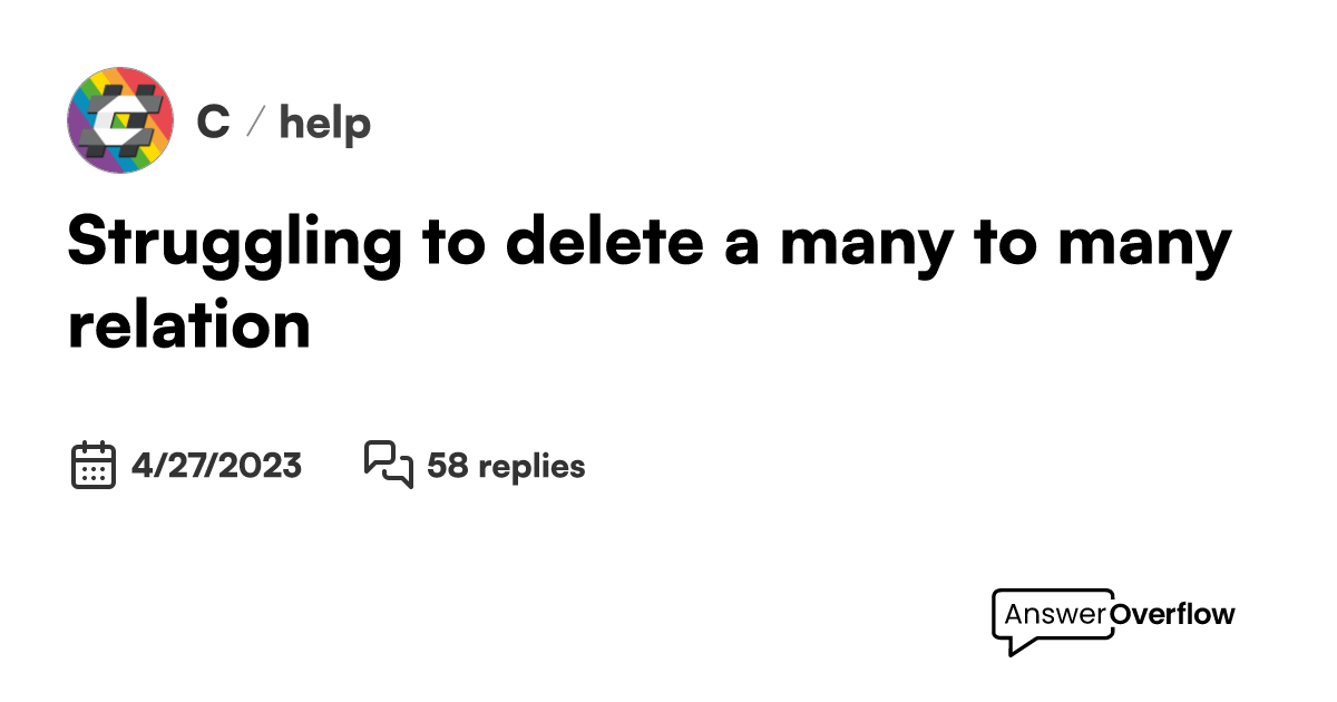 Struggling To Delete A Many To Many Relation C