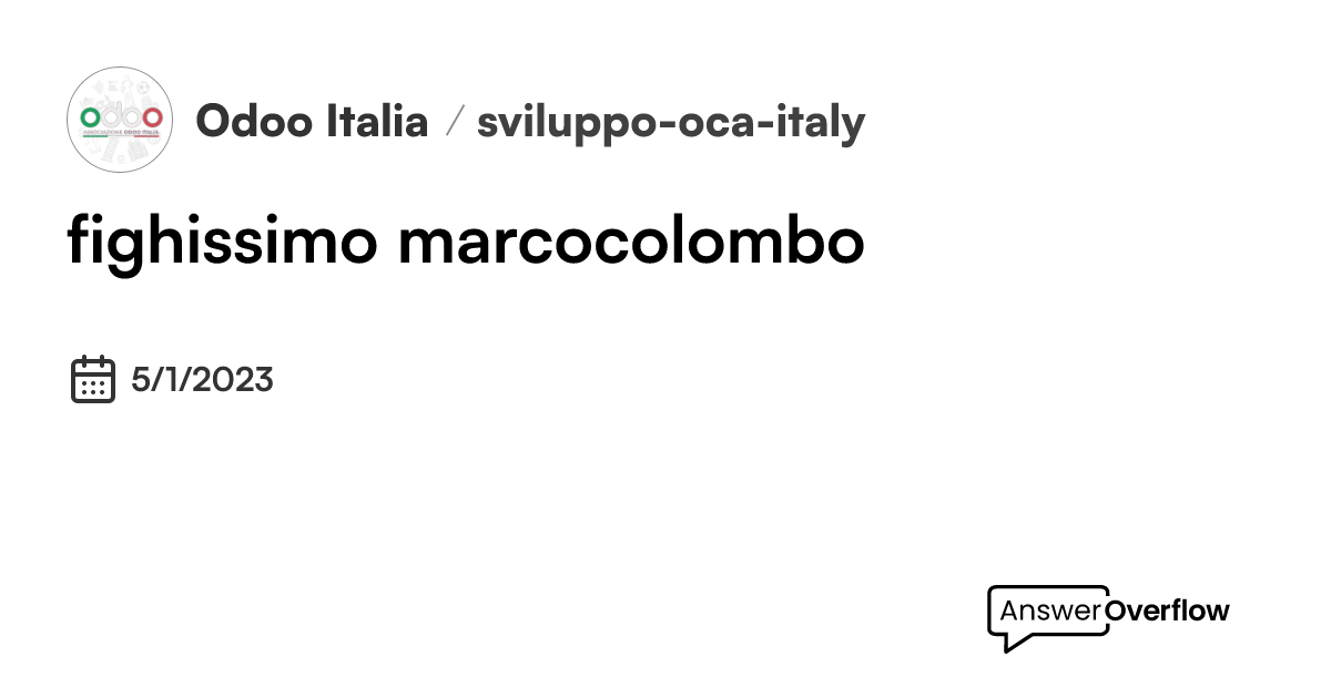 fighissimo @marco.colombo - Odoo Italia