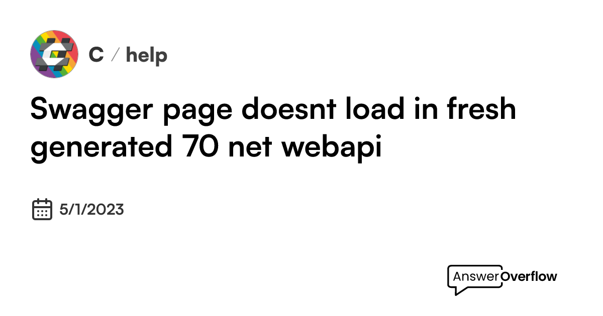 Swagger page doesn't load in fresh generated 7.0 .net webapi - C#
