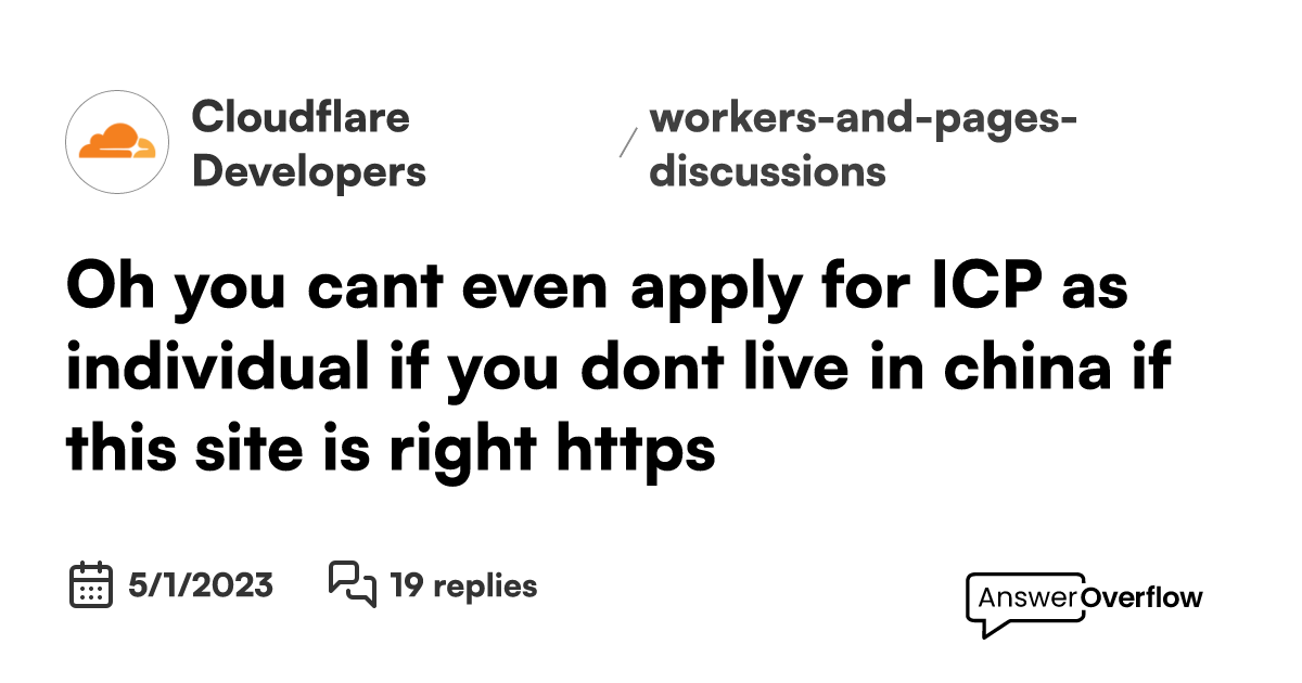 Oh you cant even apply for ICP as individual if you dont live in china if this site is right ...