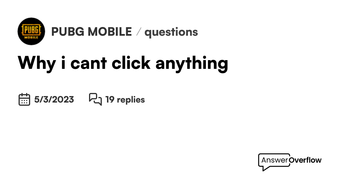 Why i cant click anything? - PUBG MOBILE