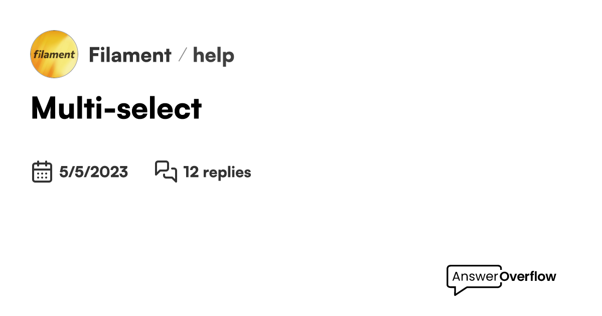 Multi-select - Filament