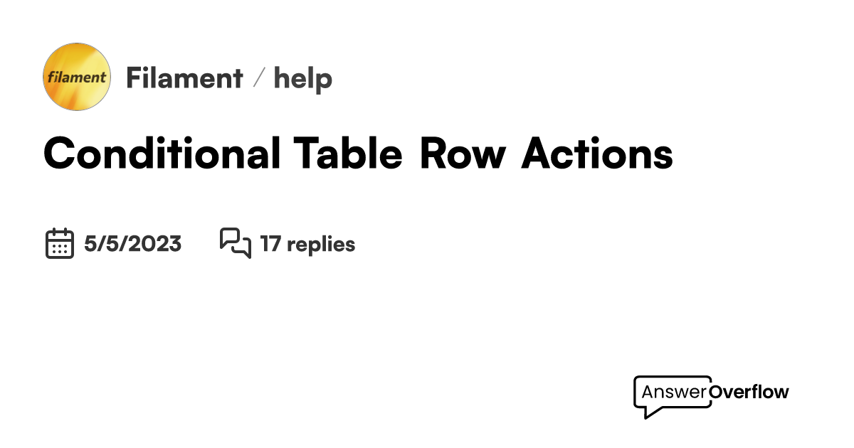 Conditional Table Row Actions - Filament