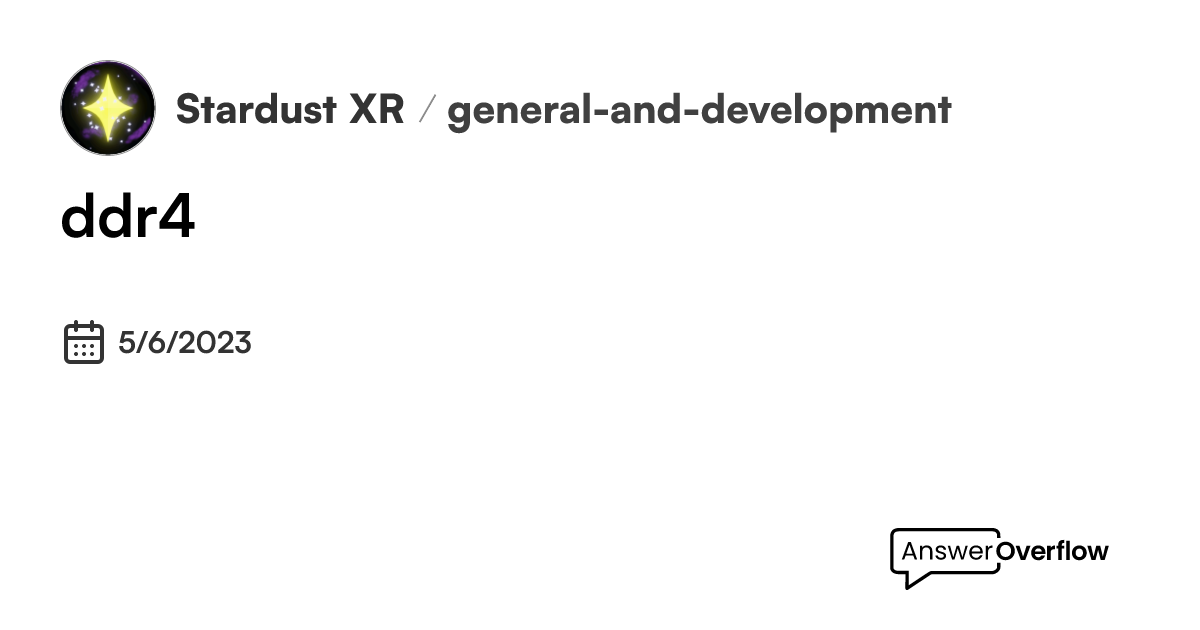 ddr4 - Stardust XR