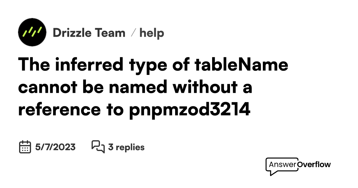 The inferred type of ' ' cannot be named without a reference to '.pnpm/zod@3.21.4 - Drizzle Team