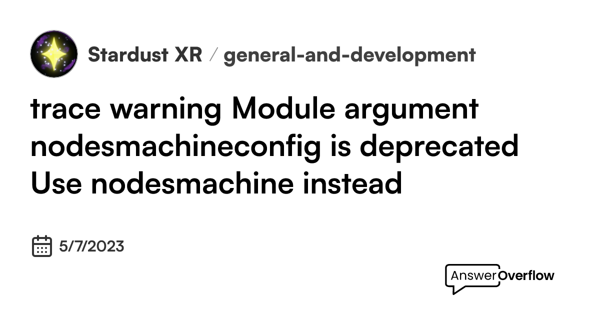 > trace: warning: Module argument `nodes.machine.config` is deprecated. Use `nodes.machine ...