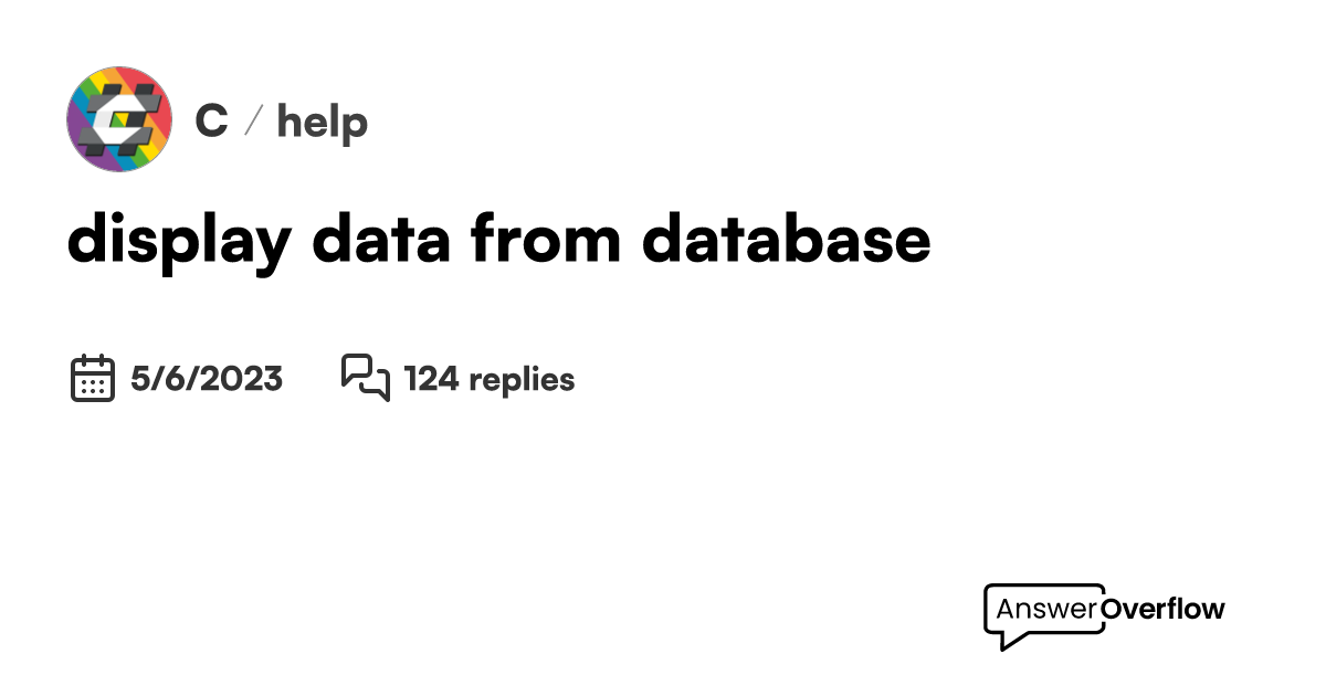 display data from database - C#