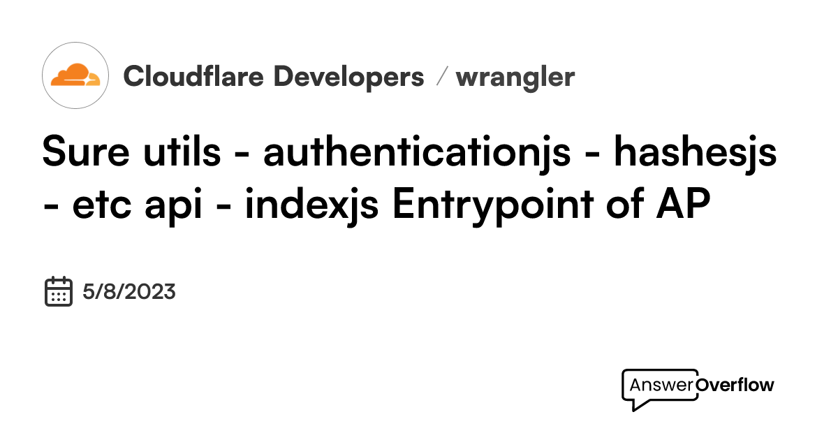 Sure: ``` utils/ - authentication.js - hashes.js - etc. api/ - index.js ...