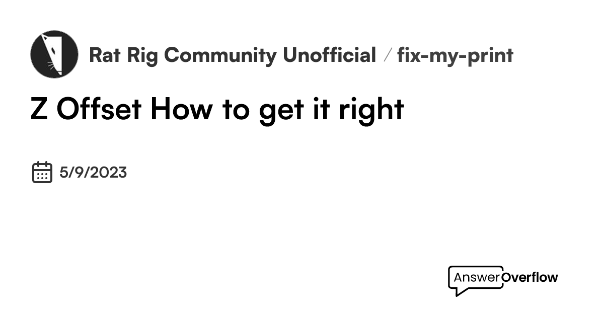 Z Offset How to get it right? - Rat Rig Community [Unofficial]
