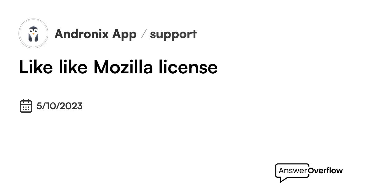 Like like Mozilla license - Andronix App