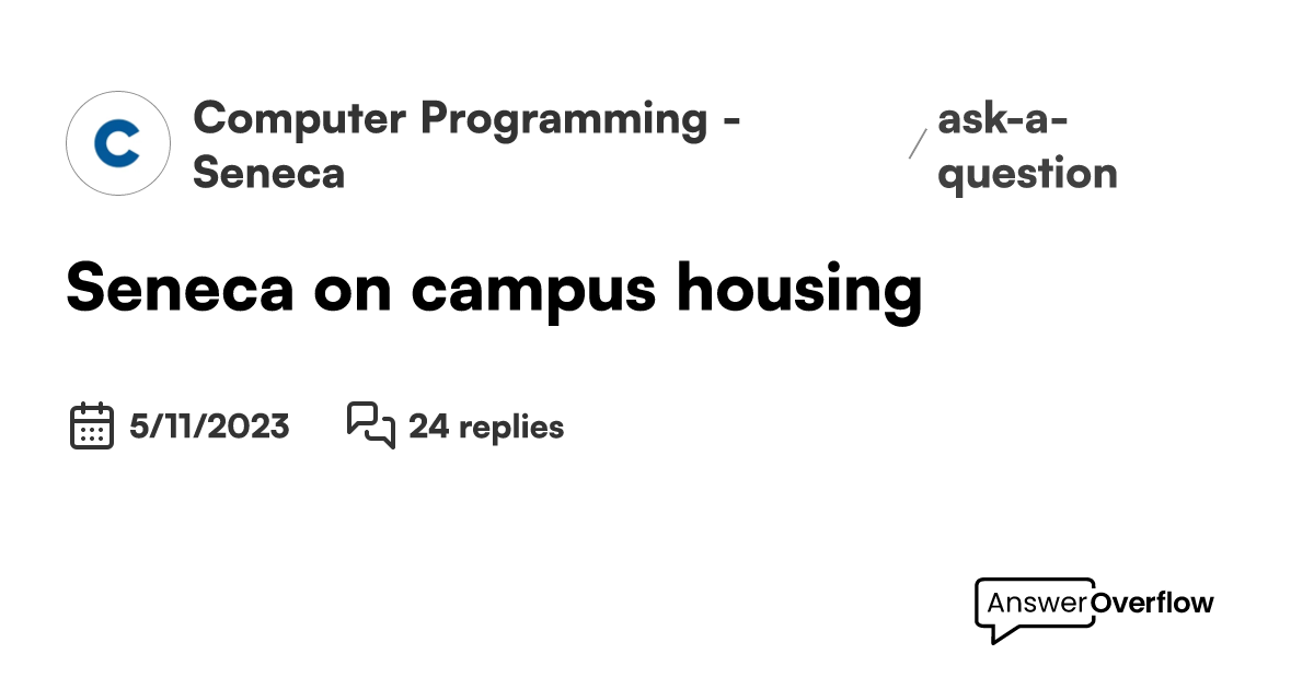 Seneca on campus housing - Computer Programming - Seneca Polytechnic College