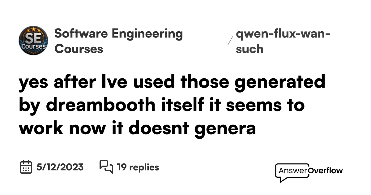 yes, after I've used those generated by dreambooth itself it seems to work now... it doesn't ...