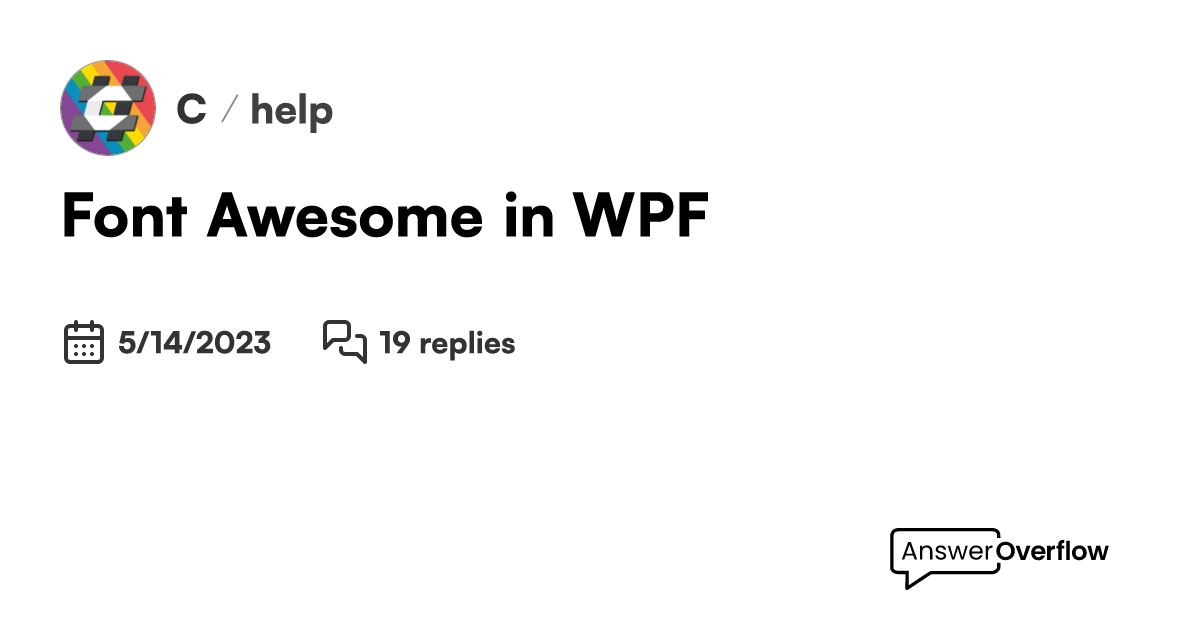 Font Awesome in WPF - C#