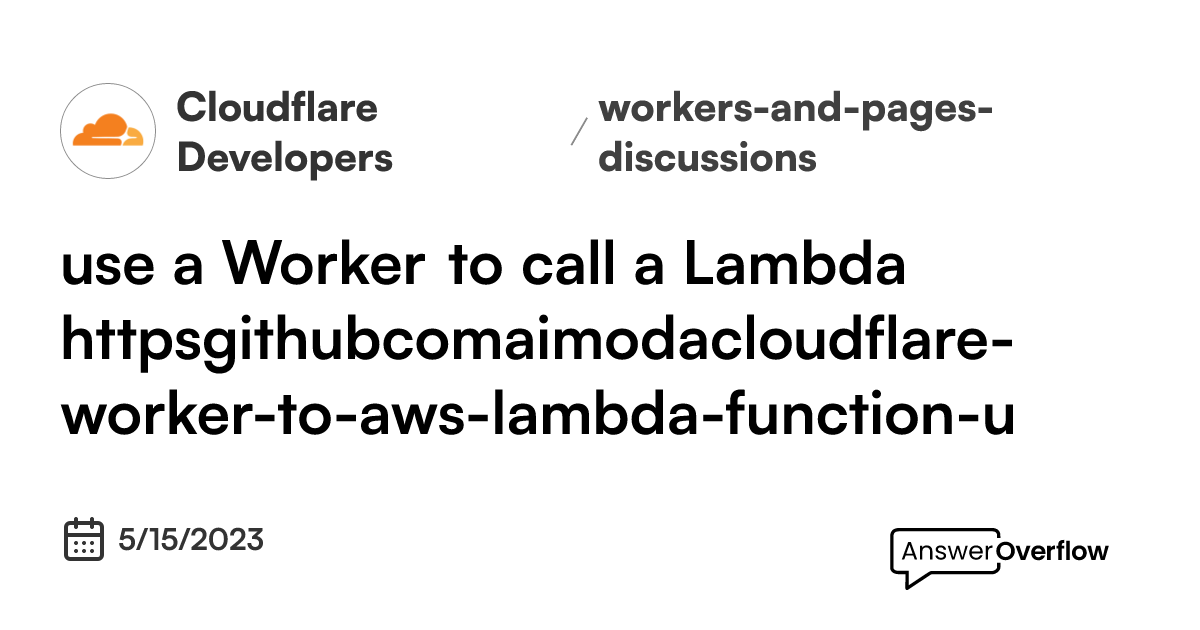 use a Worker to call a Lambda. https://github.com/aimoda/cloudflare-worker-to-aws-lambda ...