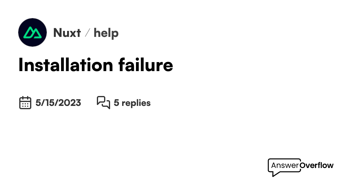 Installation failure - Nuxt