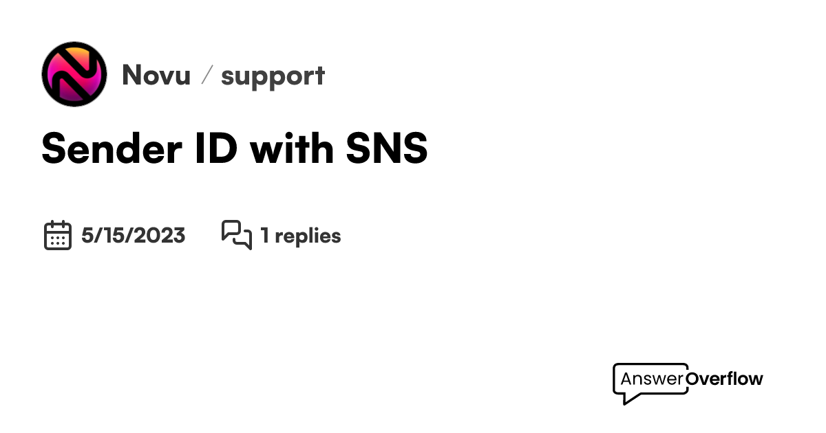 Sender ID with SNS - Novu