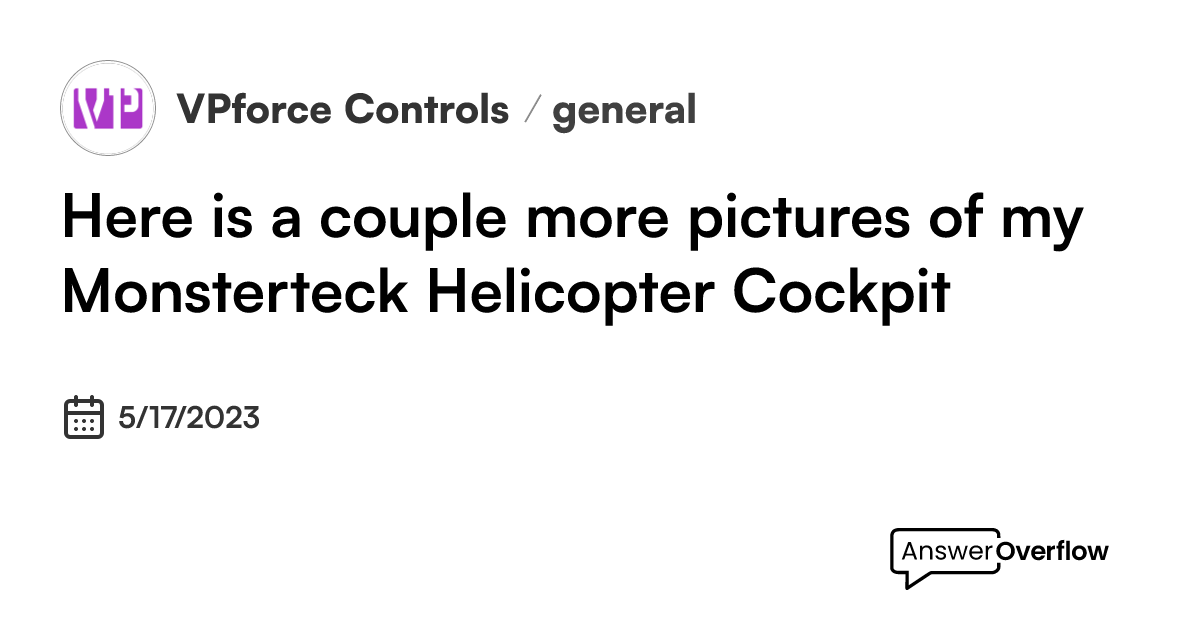 Here is a couple more pictures of my Monsterteck Helicopter Cockpit - VPforce Controls