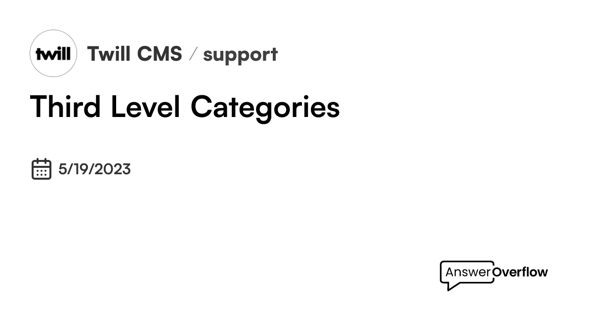 Third Level Categories - Twill CMS