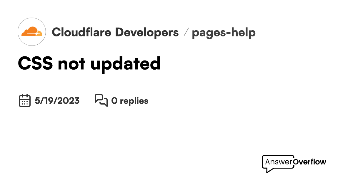 Css Not Updated Cloudflare Developers