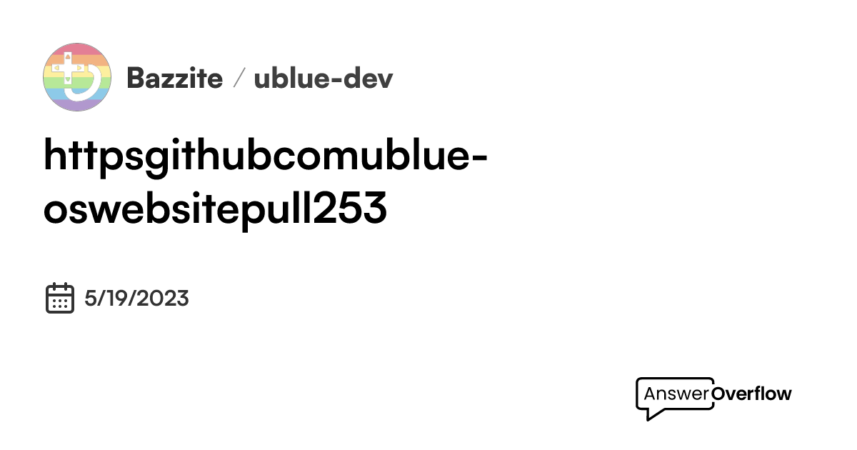https://github.com/ublue-os/website/pull/253 - Universal Blue