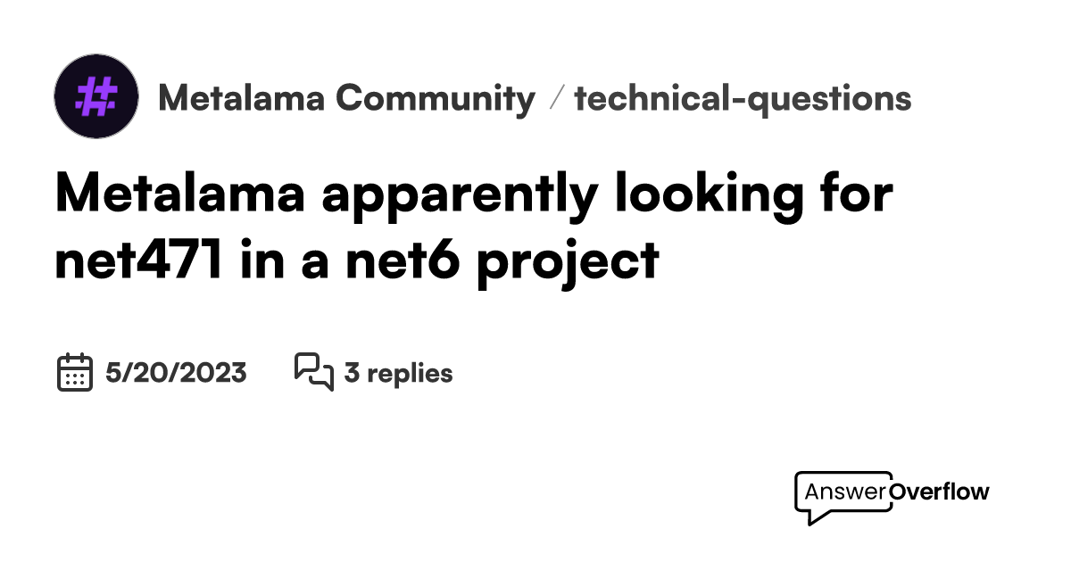 Metalama apparently looking for .net471 in a .net6 project - Metalama Community