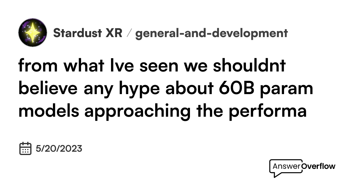 from what I've seen, we shouldn't believe any hype about 175B param models. All the evals they ...