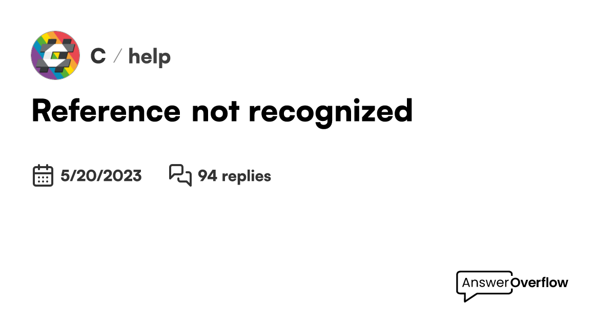 Reference not recognized - C#