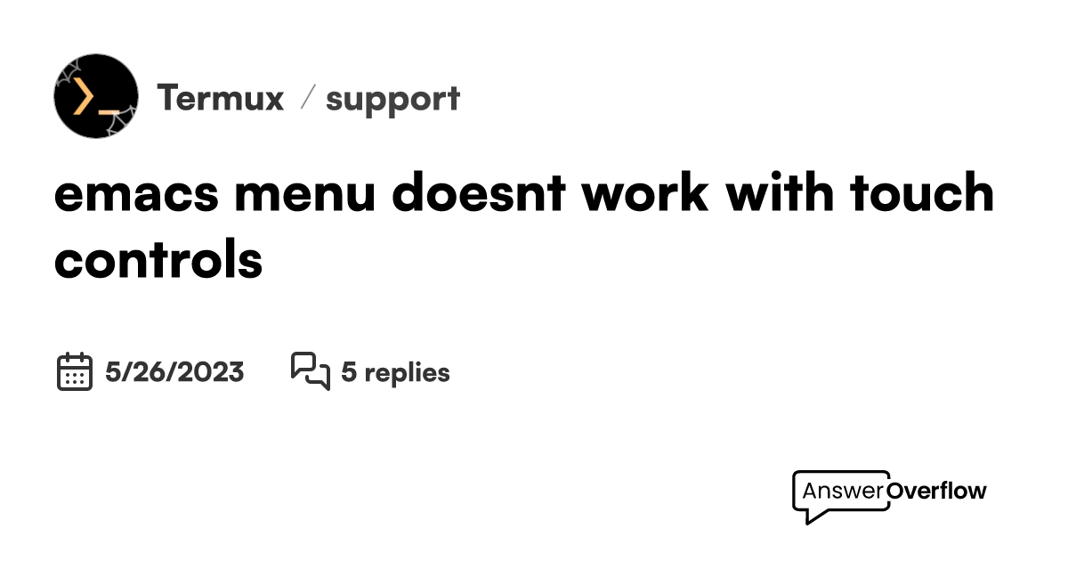 emacs menu doesn't work with touch controls - Termux