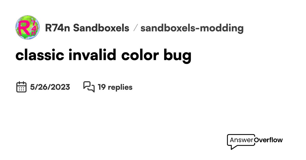 classic invalid color bug - 🚨 R74n / Sandboxels