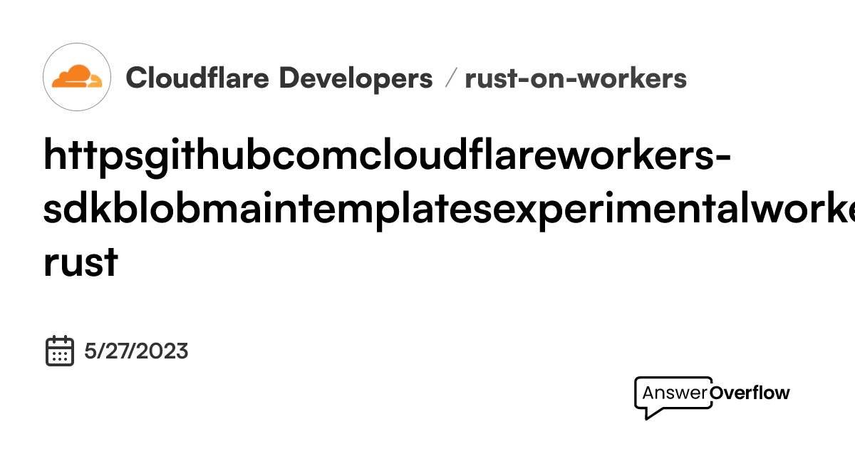 - Cloudflare Developers