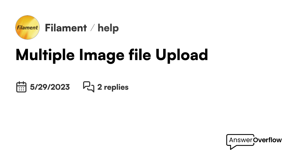 Multiple Image file Upload - Filament